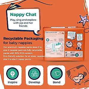 M&Y Nappychat Premium Performance Eco Diapers, Size 4 (38 Diapers) Smart Tube Technology. Leak Protection. 100% Recyclable. Hypoallergenic, Dermatologically-Tested No Lotion, Perfume or Dyes