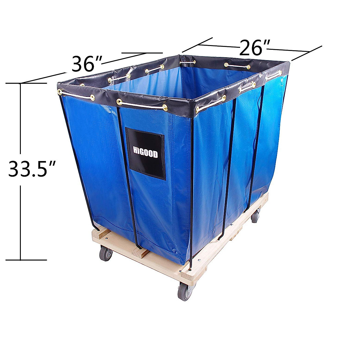 HIGOOD Basket Trucks Blue 12 Bushel Knock Down Truck, 15.0 cu. ft, 600 lb, 36" L X 26" W X 34" H Capacity