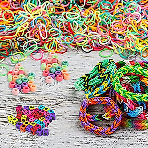 Liberry Colored Rubber Bands Bracelet Making Kit with Loom Bands Storage Container. Great Gifts for Girls and Boys, No Loom Board Included.