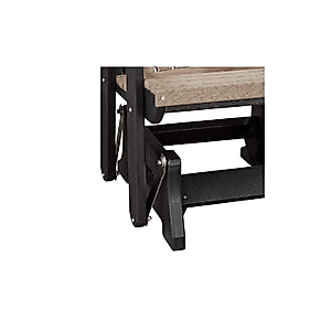 American Furniture Classics 515WWBK-K Double Glider w/Table, Weatherwood and Black