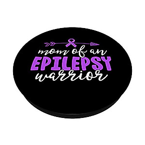 Epilepsy Mom Shirt Purple Ribbon Awareness Shirt Mother PopSockets Grip and Stand for Phones and Tablets