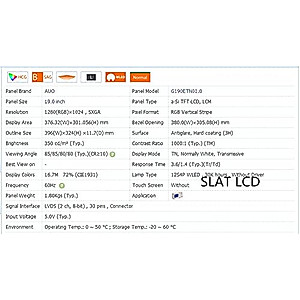 AUO 19 Inch LCD Display G190ETN01.0 with Full kit of Driver Board