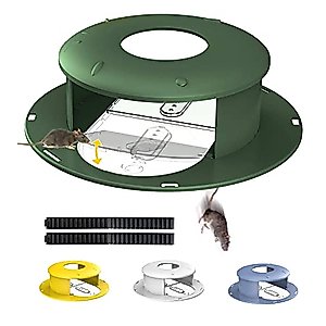 [Upgrate] Mouse Trap Bucket by CRILEAL, Rat Trap with Auto Reset Door Style, Bucket Lid Mouse Trap, Reusable Live Mouse Trap Fit 5Gallon Bucket, Mice Trap for Garden/Indoor& Outdoor,Green
