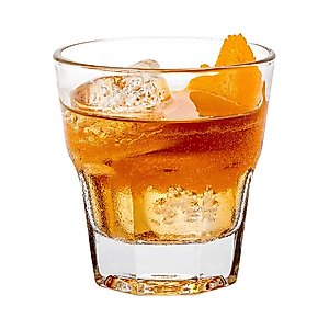 Restaurantware Otto 5 Ounce Whiskey Glasses Set Of 6 Paneled Rocks Glasses - Fine-Blown Tempered Heavy Base Dishwasher-Safe Clear Glass Scotch Glasses For Cocktails Or Liquors