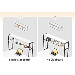 BANTI L-Shaped Desk with Hutch, 60" Corner Computer Desk, Home Office Gaming Table with Storage Shelves, Space-Saving, White