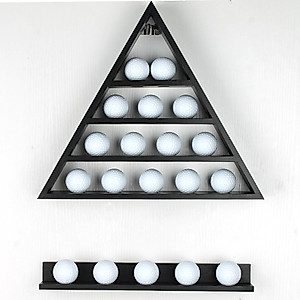 Golf Ball Display Case,Hole in One Golf Ball Display Case,for Display and Collection Golf Ball Display Case Wall Mount，Black(Wood)