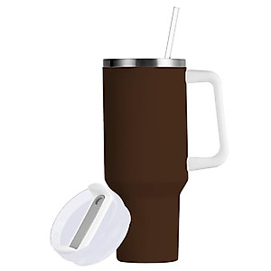GAIGEO Chocolate Brown Insulated Tumblers, 30 Oz Leak Proof Tumbler, Stainless Steel Water Bottle, BPA-Free, Perfect for Gym School Party