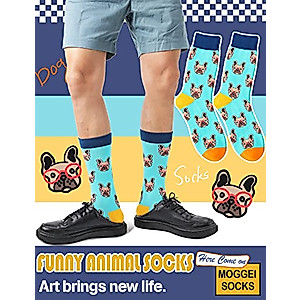 Funny Socks for Women Men Fun Cozy Crazy Cute Novelty Fashion Gift Breathable Cotton Boot Socks Stocking Stuffers（Cute - Animal Style A（12 Pairs）,L)