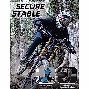 ROCKBROS Bike Phone Holder- Adjustable Motorcycle Phone Mount Handlebar Clip for Bicycle Scooter, Cell Phone Clamp for 4.1" - 6.7" Smartphones iPhone 14 Plus/Pro Max, 13 Pro Max, S9, S10 and More