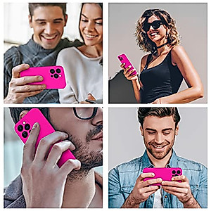 Cordking Designed for iPhone 13 Pro Max Case, Silicone Full Cover [Enhanced Camera Protection] Shockproof Protective Phone Case with [Soft Anti-Scratch Microfiber Lining], 6.7 inch, Hot Pink