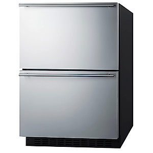 Summit Appliance ADFD243 24" Wide 2-Drawer All-Freezer, ADA Compliant, 3.71 cu.ft. Capacity, Built-in Capable, Child Lock, Open Drawer Alarm, Stainless Steel Drawers, Frost-free Operation