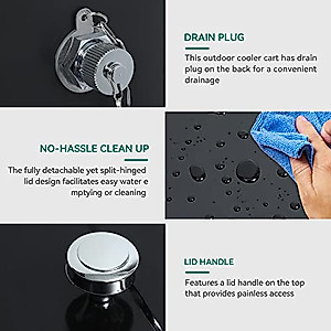 YITAHOME 80 Quart Rolling Cooler Cart with Bottle Opener Drainage, Portable Patio Cooler Rolling on Wheels, Outdoor Rolling Beverage Cart Drink Cooler for Patio Pool Deck Party BBQ Cookouts (Black)