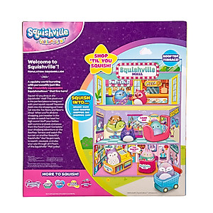 Squishville by Squishmallows SQM0158 Mall-Two 2” Mini-Squishmallow Plush Characters, Themed Play Scene, Plus 4 Accessories Bag, Shopping Cart, Cash Register, Arcade Machine, Multi