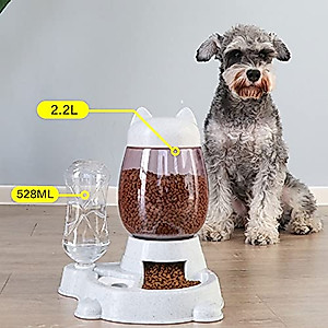 AHEGAS Dog Food Bowl Automatic Cat Drinking Water Dispenser Kitten Dog Food Bowl Waterer Non Wet Mouth Antioverturning Pet Feeding Container ( Color : Blue )