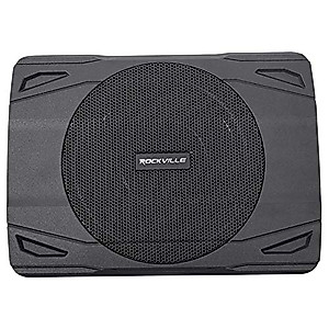 Rockville SS8P 400 Watt Slim Under-Seat Powered Car/Truck Subwoofer Sub+Amp Kit Black