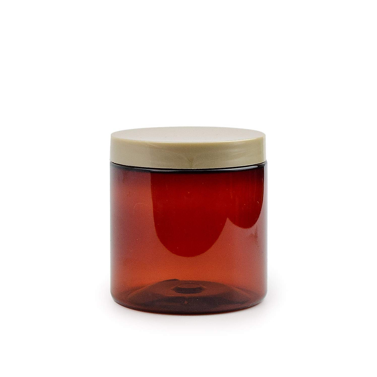 Grand Parfums 8 Oz, Hi Wall AMBER Plastic Jars with Champagne Gold Lids! Great for Cosmetic Products, DIY Projects, Home, Kitchen and Garden, Store Anything, Crafts Projects, BPA-Free