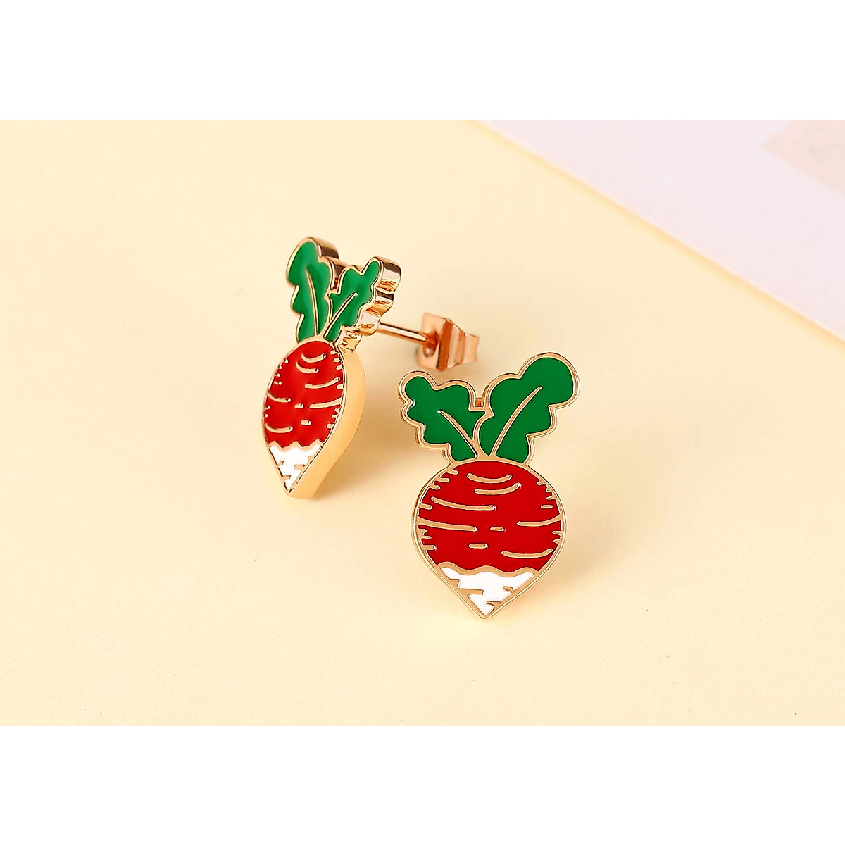 Fashion Cute Vegetable Fruits Pretty Radish Earrings for Women Summer Statement Jewelry - Perfect for Beach Holidays and Parties