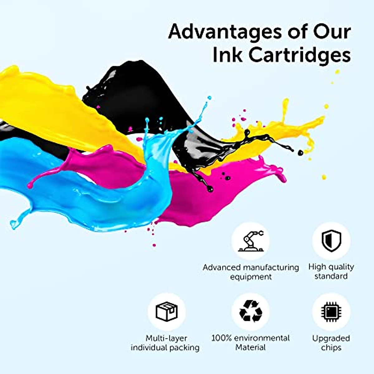 63XL Ink Cartridge Compatible Ink 63 XL Replacement with HP Officejet 4650 4652 4655 5200 5255 3830 Envy 4520 4512 Deskjet 1112 2130 2132 3630 Printer (2 Black)