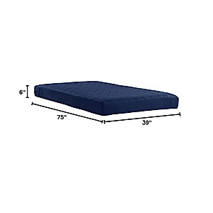 DHP Dana 6 Inch Quilted Twin Mattress with Removable Cover and Thermobonded Polyester Fill, Blue