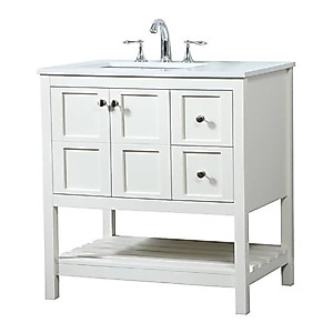 Elegant Kitchen and Bath 32 inch Single Bathroom Vanity Cabinet - White
