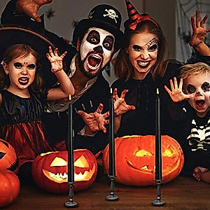 Howemon 14 Pack Black Taper Candles 12 Inch Tall 3/4 Inch Thick Burn 10 Hours