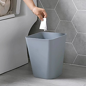 Yirepny Trash Can, Garbage Can, Simple Style Square Garbage Bin, Kitchen Waste Bin Storage Bucket Home Improvement for Cupboard, Bedroom, Bathroom, Living Room, Office, Camping Grey L