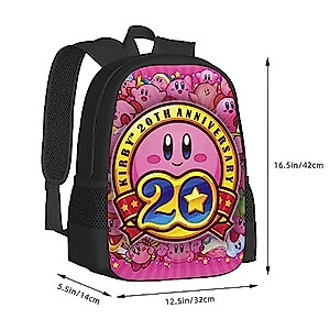 CUTEK Anime Gaming Backpack Cute Large Capacity Sports Daypack Lightweight Travel Shoulders Bag Travel Bags For Kir-By Fans