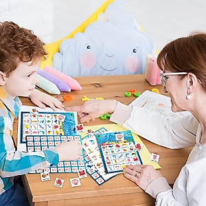 Liliful Ocean Animal Bingo Game Cards for Kids 24 Sea Bingo Cards Ocean Theme Game for Under The Sea Party Favors Supplies Children Party School Classroom