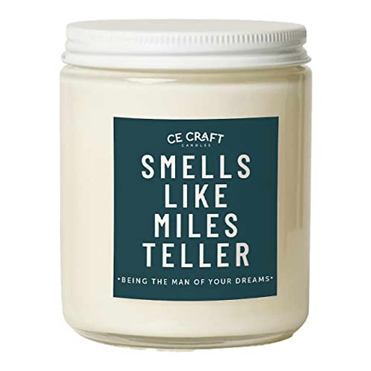 CE Craft - Smells Like Miles Teller Scented Candle – Vanilla Oak Scented Candle – Gift for Her, Girlfriend Gift, Pop Culture Gift, Celebrity Candle