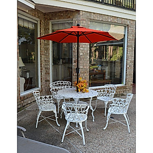 Westcharm Patio Umbrella Outdoor Table Umbrella with 6 Sturdy Ribs and Crank 6.5 ft, Red Umbrella