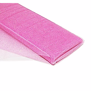 54" by 10 Yards (30 ft) Glitter Fabric Tulle Bolt for Wedding and Decoration (Pink)