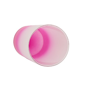 Elanze Designs 25 oz Blank Gradient Frosted Glass Travel Tumbler With Straw & Bamboo Lid For Iced or Hot Beverage, Magenta Pink Ombre