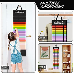 TECKWRAP Vinyl Roll Holder, Vinyl Roll Storage Organizer Black Double-sided Wall-mount with 44 Compartments Craft Vinyl Storage Organizer