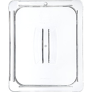 Carlisle FoodService Products 10230U07 StorPlus Half Size Polycarbonate Universal Handled Food Pan Lid, Clear