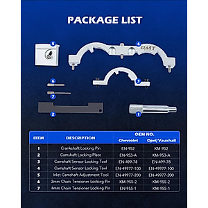 Orion Motor Tech Turbo Engine Timing Tool Kit Engine Camshaft Alignment Tool Set Compatible with 2009 to 2020 1.0 1.2 1.4L Chevrolet Chevy Aveo Cruze Orlando Vauxhall Opel Adam Ampera Astra J Cascada