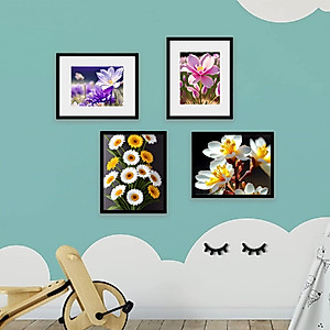 Fixwal 11x14 Picture Frame in Black, Display Pictures 8x10 with Mat or 11x14 Without Mat, Plastic Frame，Photo Frame for Wall or Tabletop Display