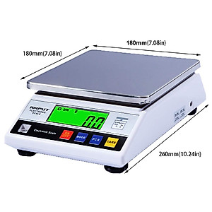RESHY High Precision 10kg x 0.1g Lab Scale Digital Kitchen Scale Large Food Gram Scale Industrial Counting Scale Jewery Scientific Scale,for Laboratory,Cooking, Baking, Weight Loss,CE Certified