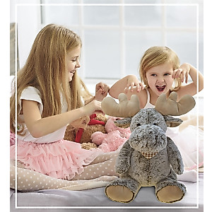 DolliBu Plush Moose Stuffed Animal Pillow Size - Super Soft Animal Pillow for Kids, Cozy Nap Buddy, Floor Pillow for Kids & Toddlers, Jumbo Hugging Plush, Travel Cuddle Pillow for Kids - 18 Inch