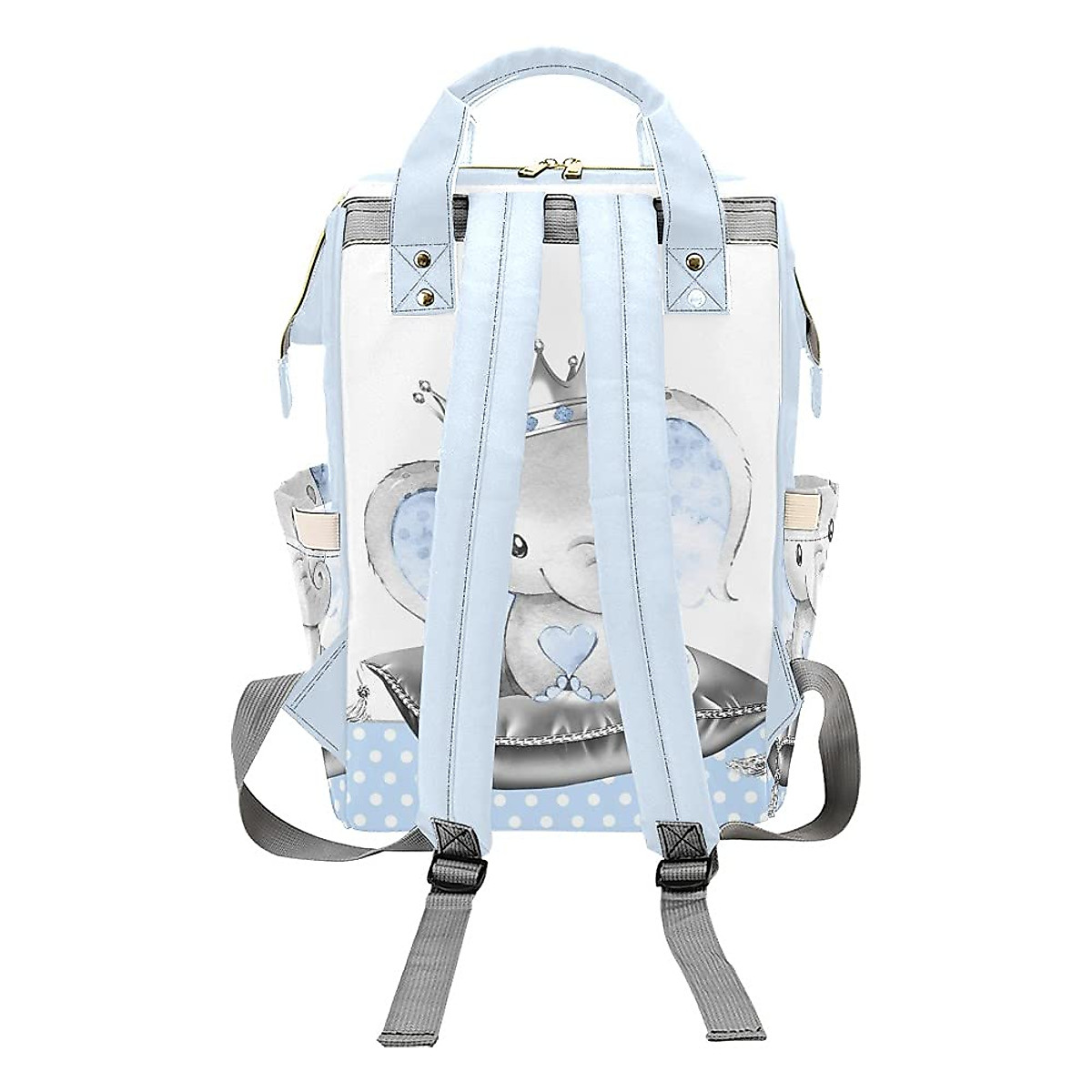 XOZOTY Personalized Elephant Diaper Bag Backpack with Name Custom Nursing Baby Bags Shoulders Travel Bag Daypack