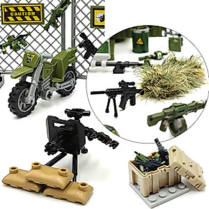 ZHX WW2 Army Military Guns Weapons and Armor Toy Thunder Containers Command Operations Building Block Toy Battle Sets for Kids