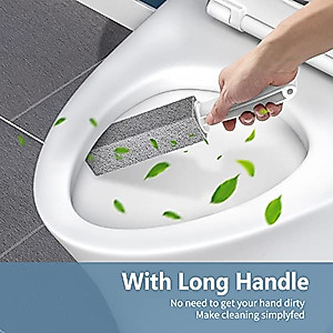 Laiyeoy Toilet Bowl Cleaner Pumice Stone -Hard Water Stain Remover with Ergonomic Handle, Powerfully Removes Toilet Bowl Rings，Rust &Lime，Ideal for Toilet Brush/BBQ Grills/Sink/Pool/Bathroom【2Pack】