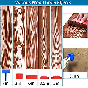 Wood Grain Tool, 9pcs Fake Wood Grain Roller Paint Brushes Rubber Graining Tool Paint Look Like Wood DIY Painting Tools for Walls Floors Room Decoration