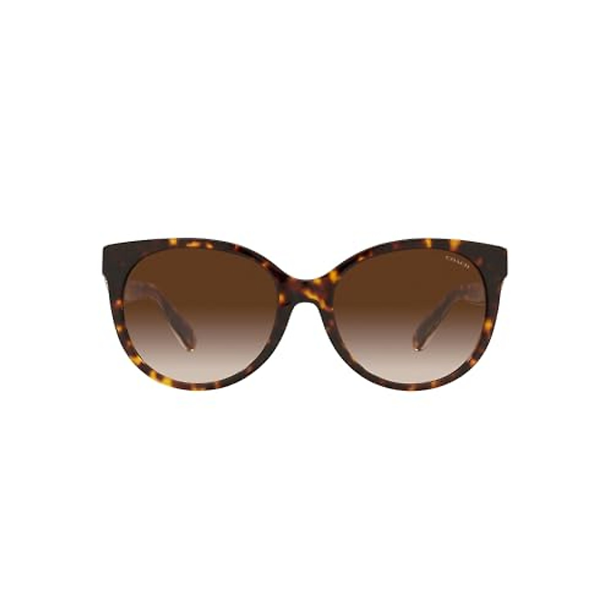 Coach HC8321 Sunglasses, Dark Tortoise/Brown Gradient, 55 mm