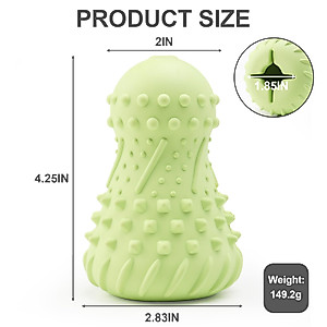 Nopisen Chew Toys -Cone Shape Dog Toys for Aggressive Chewers，Durable Natural Rubber， Multifunctional Teeth Cleaning and Gum Massage(Green)