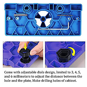 35mm Concealed Hinge Jig kit, Woodworking Tool Drill Bits, Hinge Drilling Hole Router Jig Hardware Template Guide Woodworking Tools for Face Frame Cabinet Cupboard Door Hinges