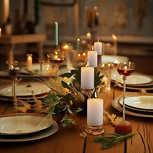 Housecret 25 Pack 2" W x 3" H White Pillar Candles Bulk, Hand Poured Wax Candle Ideal Gifts for Weddings Birthdays Christmas Holidays Party