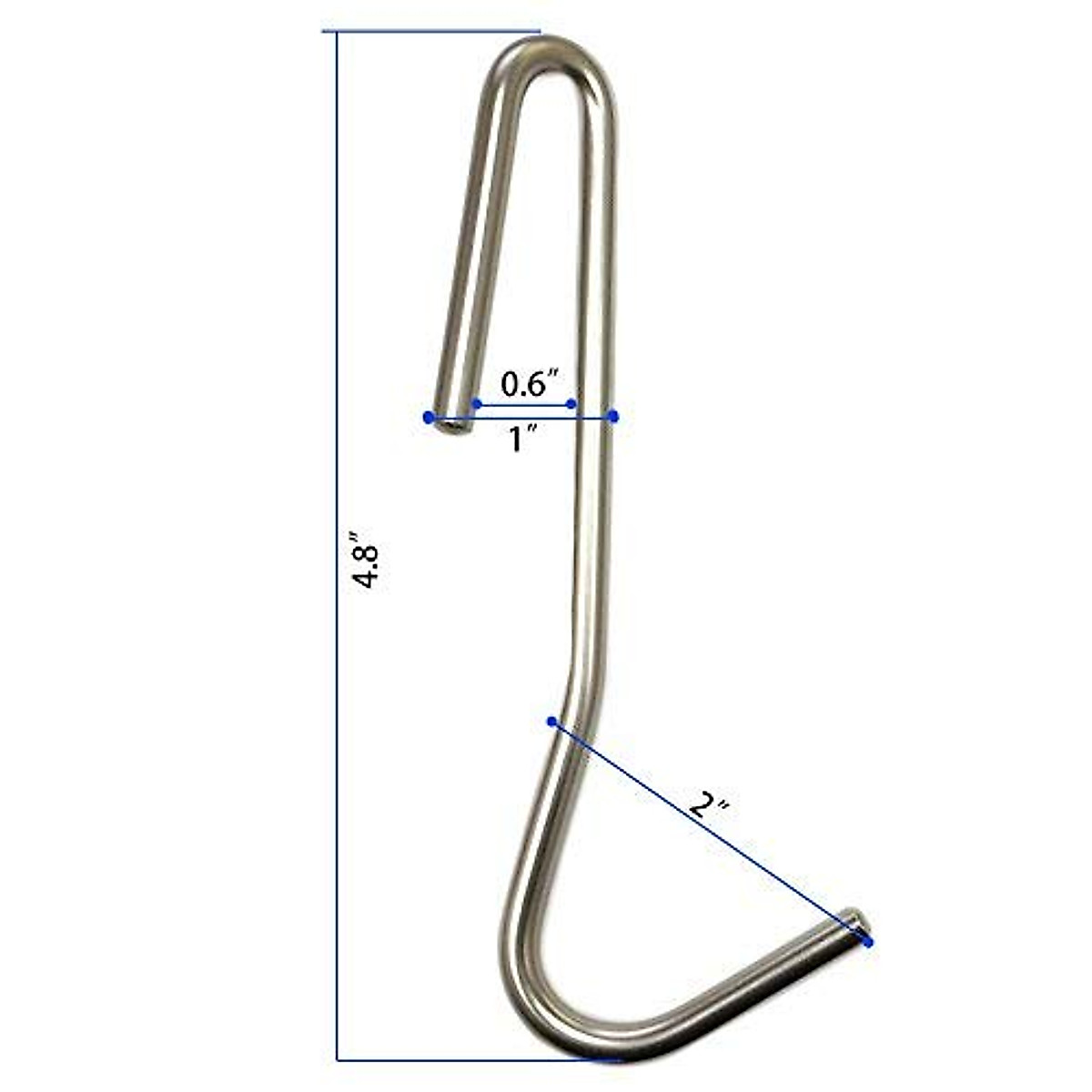 HUJI S Shaped Stainless Steel Heavy Duty Hanging Hooks for Kitchenware Pots Pans Utensils (Set of 6 Hooks)