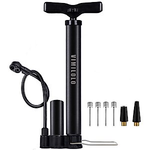 VIMILOLO Bike Pump, Air Bicycle Pump Inflator with Pressure Gauge for Presta and Schrader Valve Tire Ball Bike Portable Pumps 160PSI & 11BAR
