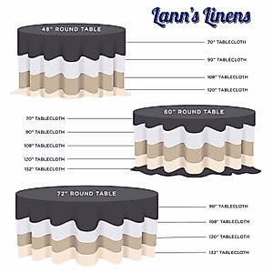 Lann's Linens - 70" Round Premium Tablecloth for Wedding/Banquet/Restaurant - Polyester Fabric Table Cloth - Dark Gray