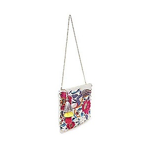 Steve Madden Breza Colorful Embroidered Large Clutch Crossbody, Natural/Multi